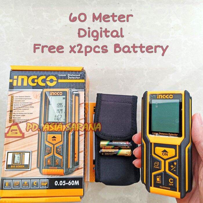 Meteran Laser Distance 60m Digital Meter INGCO HLDD0608 Ukur Jarak ...