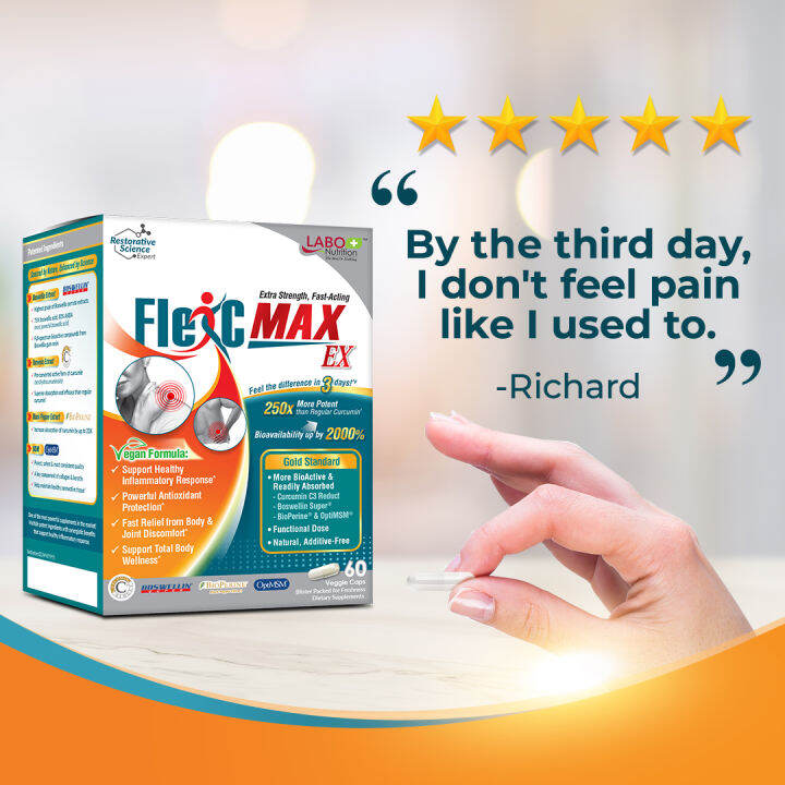 FlexC Max Ex 60s I Turmeric I Curcumin C3 Reduct | Relieves Aches ...