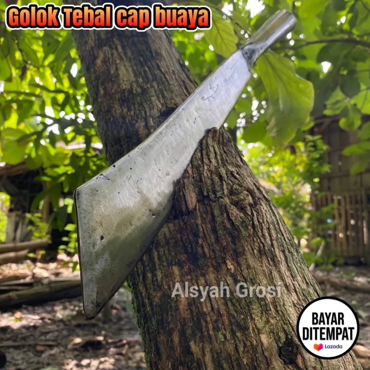 Golok Potong Kayu Bambu Super Tajam - Bendo Lurus Bahan Baja Asli ...