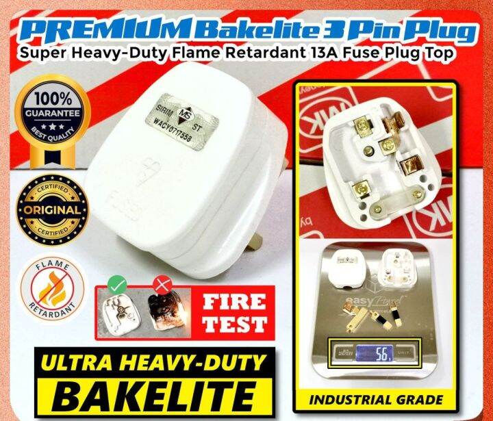 TECHCA 13A Plug Top 【ULTRA HEAVY-DUTY】 3 Pin Plug BAKELITE MY UK Plug ...