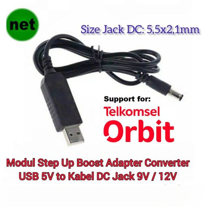 Modul Step Up Boost Converter Kabel USB 5V to 12V DC Jack Socket Power ...