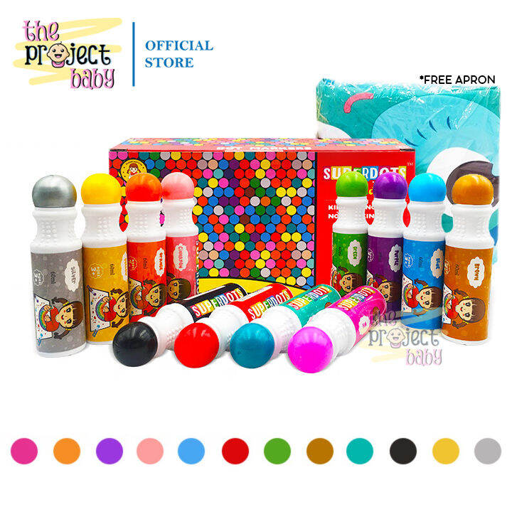 SUPERDOTS 12 Colors BIG Dot Markers Dauber Kid-safe, Non-Toxic (18mm ...