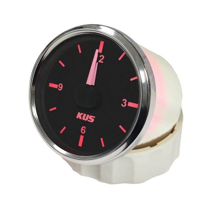 KUS 52mm Clock Gauge 12-hour Format with Red Backlight 12V/24V | Lazada PH