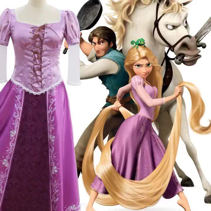 Manfeiyang Tangled cos Long Hair Princess cosplay Costume Halloween ...