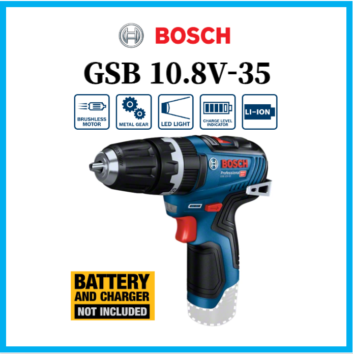 Bosch PROFESSIONAL CORDLESS COMBI GSB 10.8V-35 Brushless (Tool Only) | Lazada