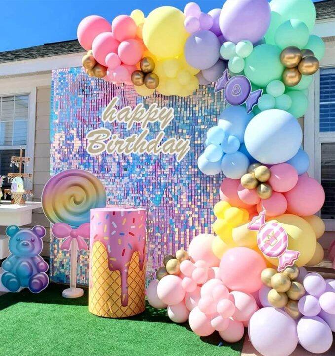 30cm x 30cm Shimmer Wall Backdrop Panels, Rainbow Sequin Backdrop for ...