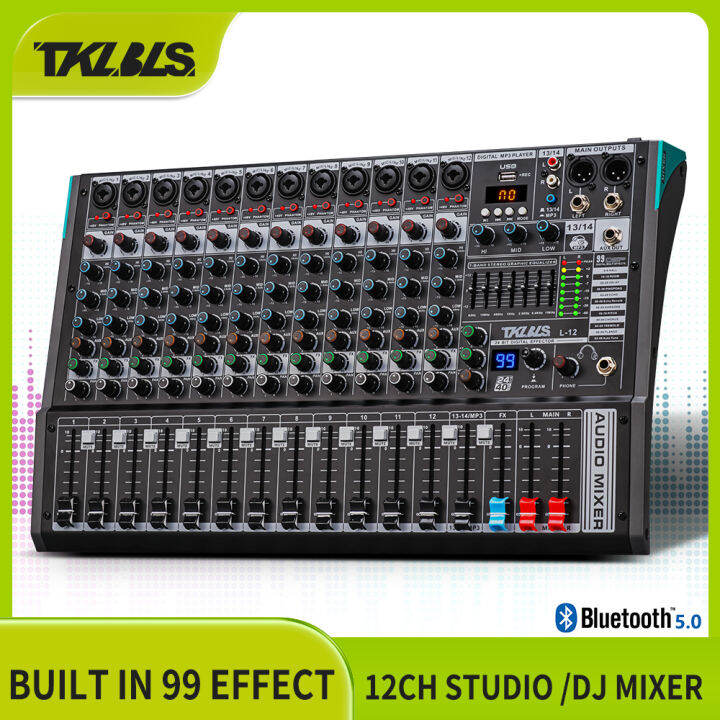 Professional TKLBLS L12 Mixer 99 DSP Effect Bluetooth 12 Channel DJ ...