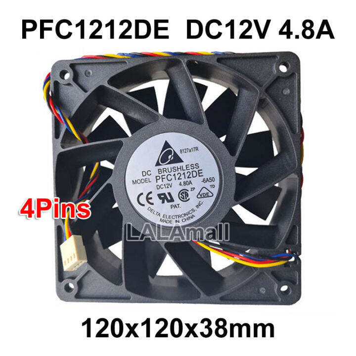 1 ชิ้นPFC1212DE 12 เซนติเมตร 12 โวลต์ 4.8A DC12V DC Brushlessพัดลม ...