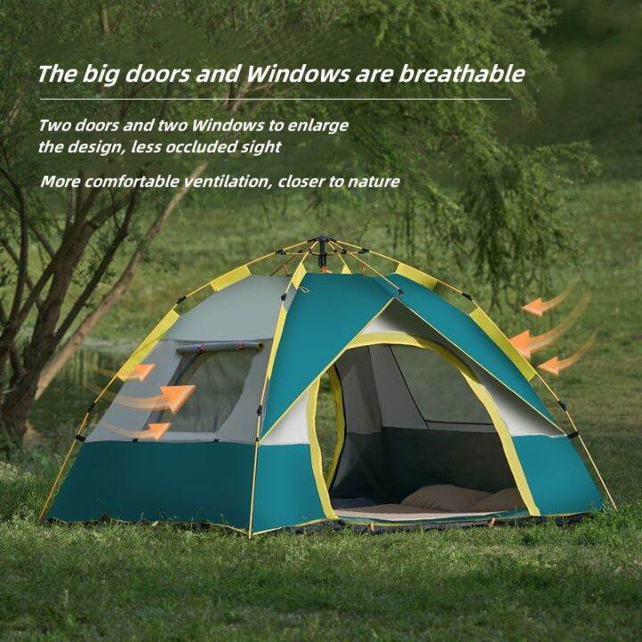 Portable and portable multifunctional picnic family camping party camping tent field thickened ...