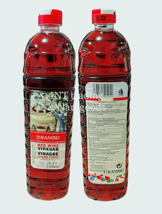 น้ำส้มสายชูหมัก จากไวน์แดง LaRAMBLA RED WINE VINEGAR 1Lt. ขนาด 1 ลิตร ...