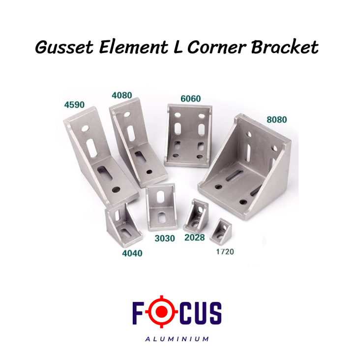 🇲🇾Gusset Element Corner Fitting L Bracket Angle Connector 45 Degree ...