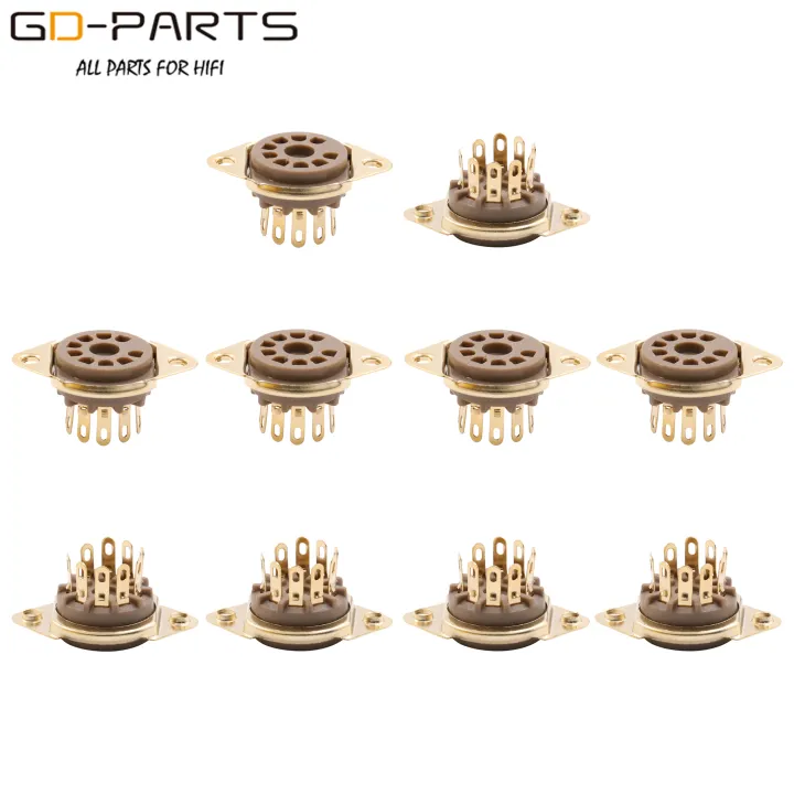 9 pin Bakelite Tube Socket Vacuum tube socket Gold Plated PCB Foot for ...