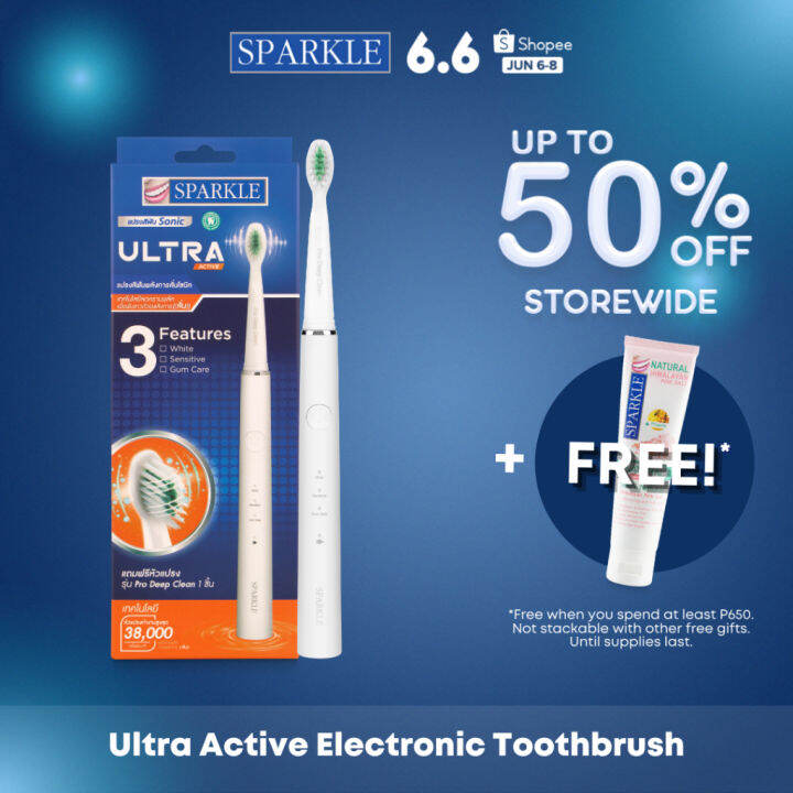 SPARKLE Ultra Active Sonic Electronic Toothbrush | Lazada PH