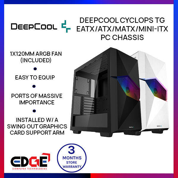 EDGE | DEEPCOOL Cyclops TG eATX/ATX/mATX/MIni-ITX PC Chassis | Lazada PH
