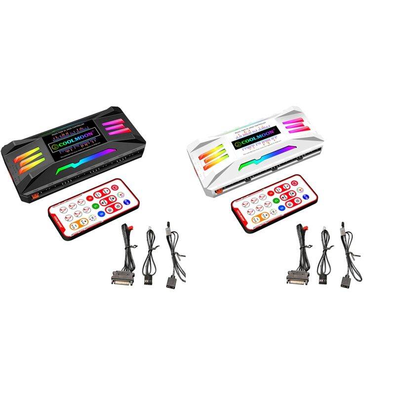 COOLMOON Case Fan Controller PWM 4PIN Cooling Fan 5V 3PIN ARGB RGB for ...