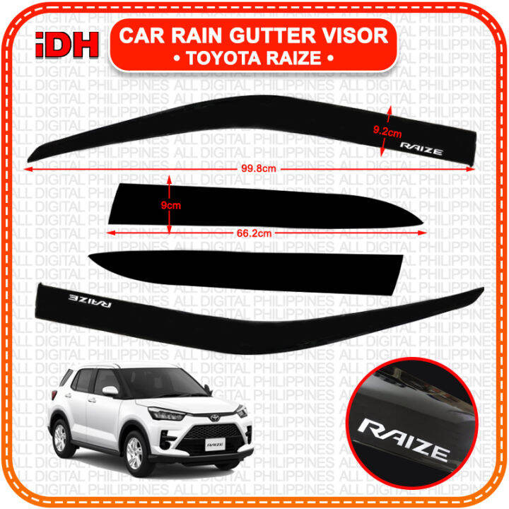 Toyota Raize 2021 - 2022 Window Door Visor Black Car Rain Sun Doorvisor ...