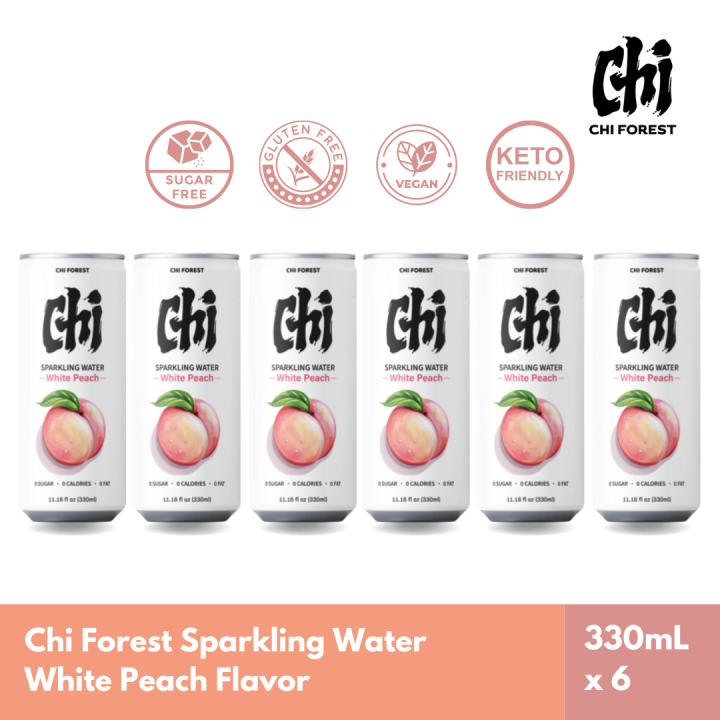 Chi Forest White Peach Sparkling Water - Pack of 6 330ml | Lazada PH