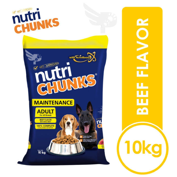 NUTRI CHUNKS MAINTENANCE ADULT 10kg (BEEF FLAVOR) – Dry Dog Food ...