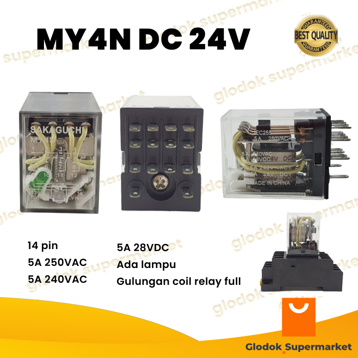 Relay MY4N DC 24V 14 pin Riley 24 Volt 14p 5a | Lazada Indonesia