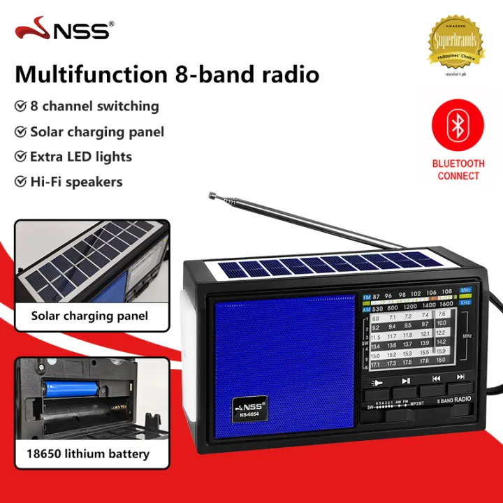 Nss Solar Radio FM/AM/SW 8 Bands Rechargeable HIFI Bluetooth Speaker ...