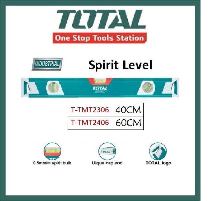 TOTAL 30cm / 40cm / 60cm Spirit Level Ruler / Bubble Level / Timbang ...