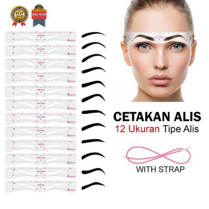 Cetakan Alis Tali Paket Lengkap 12pcs Model Alis / Eyebrow Ruler ...