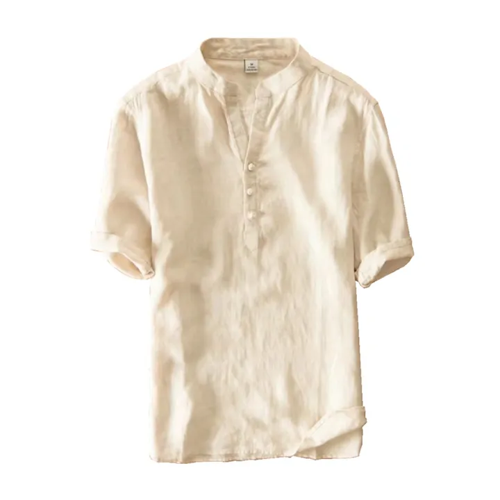 Chinese Collar Polo for Men Short Sleeve Cotton 4 Colors SIze M to XL ...