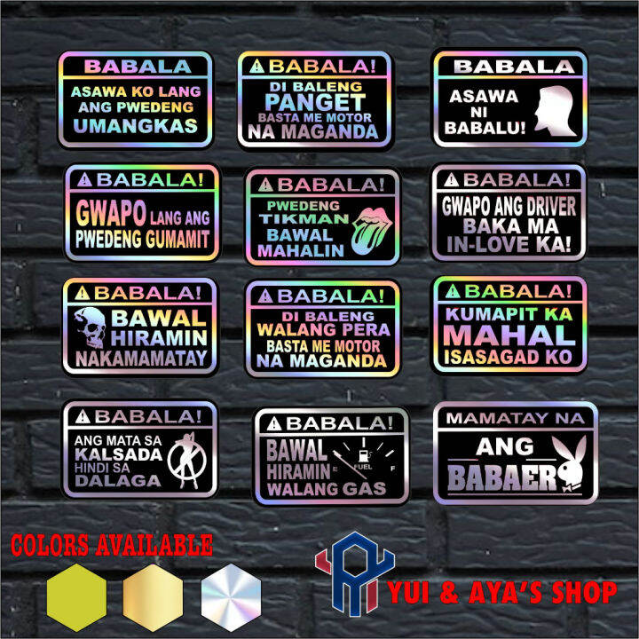 Babala machine cut waterproof motorcycle, car sticker | Lazada PH