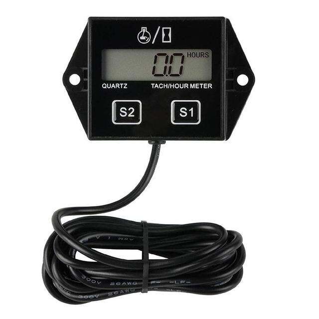 1PC Digital Engine Tach Hour Meter Tachometer Gauge Engine RPM LCD Display For Motorcycle Motor ...