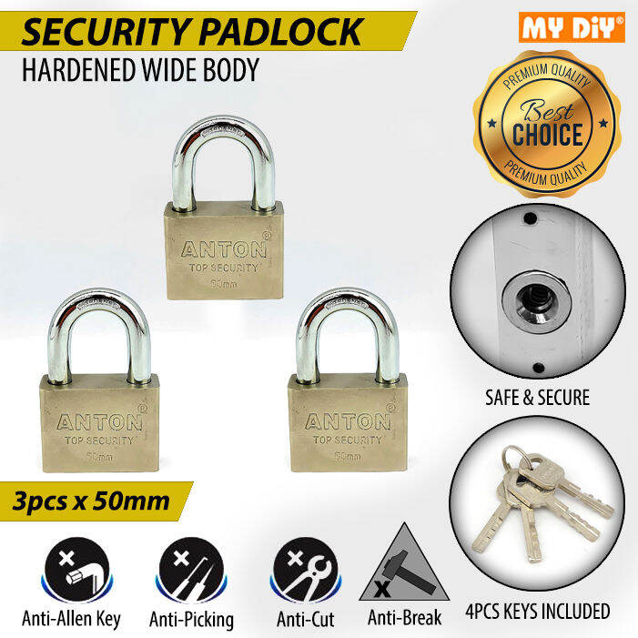 MYDIYSDNBHD - ANTON ANTI CUT SECURITY PADLOCK KEY ALIKE SECURITY ...