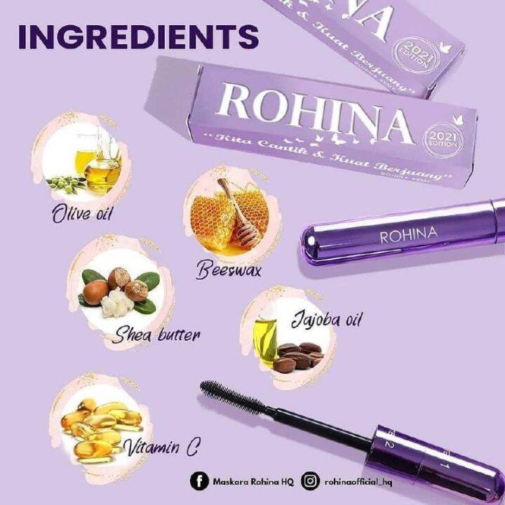 🔥 ORIGINAL HQ ROHINA MASCARA PURPLE EDITION 2021 | Lazada