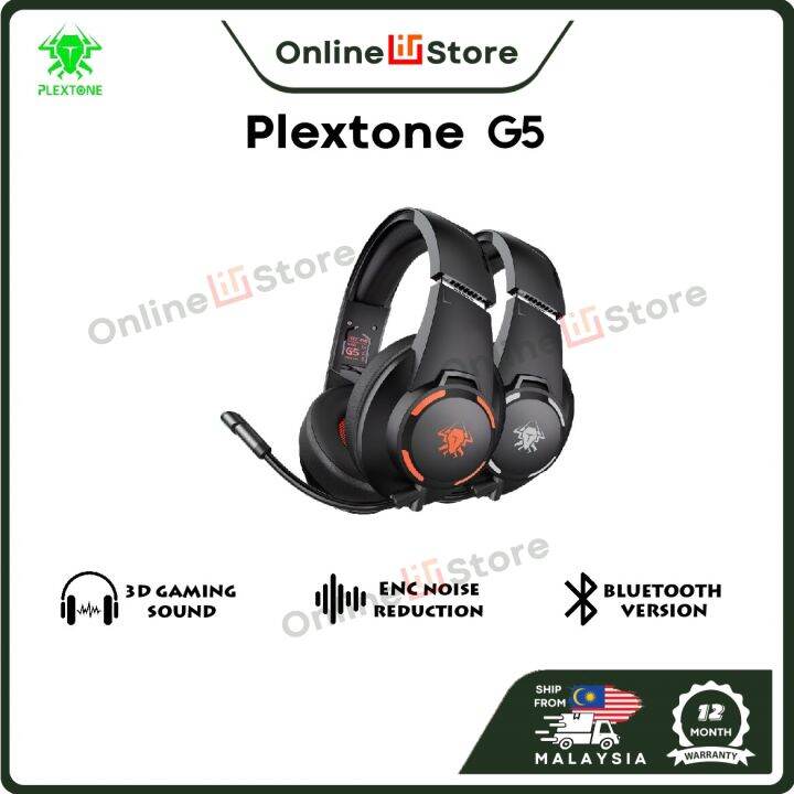 Plextone G5 Gaming Headphone TWS Foldable with Detachable Mic Noise Cancelling,45ms Low Latency ...