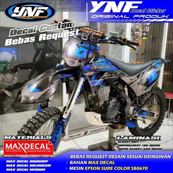 Decal KLX Gordon Biru Abu-abu Bahan Maxdecal Glossy Bebas Custom ...