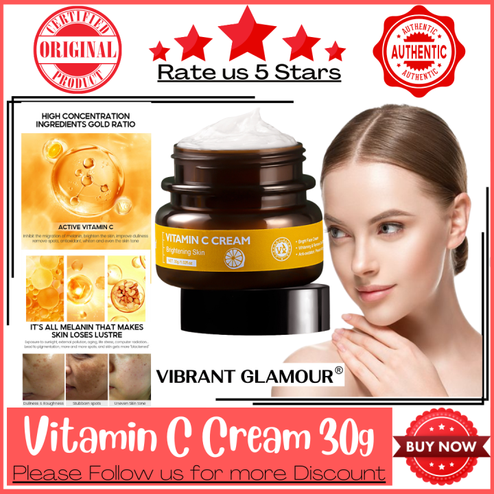 VIBRANT GLAMOUR Vitamin C Cream Moisturizing Brightening Whitening ...