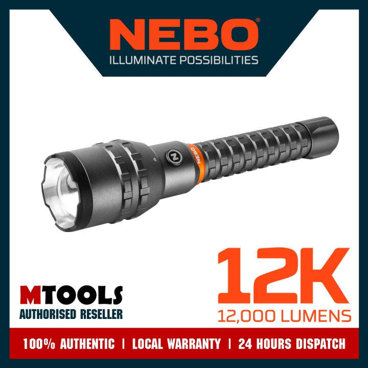 Nebo 12K USB-C rechargeable flashlight 12000 lumens include power bank ...