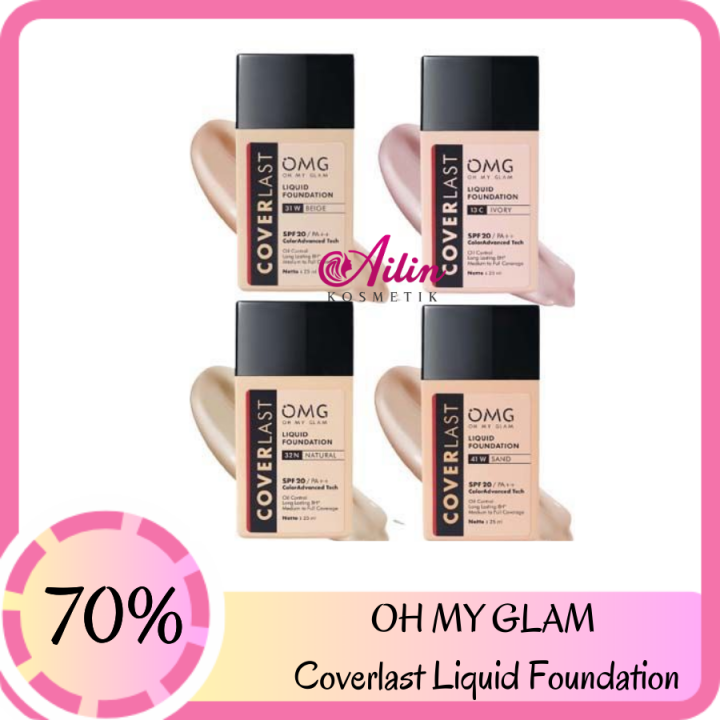 OH MY GLAM Coverlast Liquid Foundation OMG Foundation Alas Bedak by ...