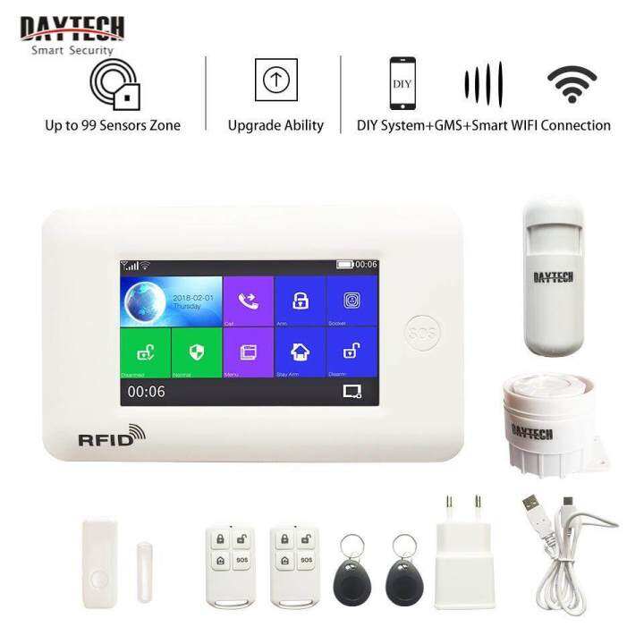 DAYTECH 4G Tuya ชุดสัญญาณ กันขโมย สัญญาณกันขโมย ไร้สายไร้สายที่บ้านแกรมรักษาความปลอดภัยบ้านที่มี ...