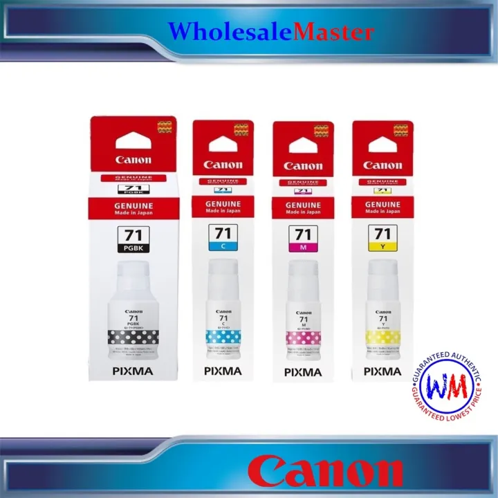 Canon GI-71 Ink Bottle (Black Cyan Magenta Yellow) compatible Canon ...