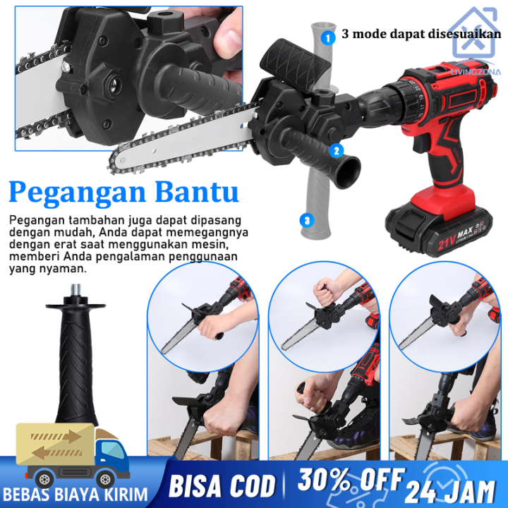 CHAINSAW atau JIGSAW Adaptor Bor Ke Gergaji Mesin Adapter Reciprocating ...