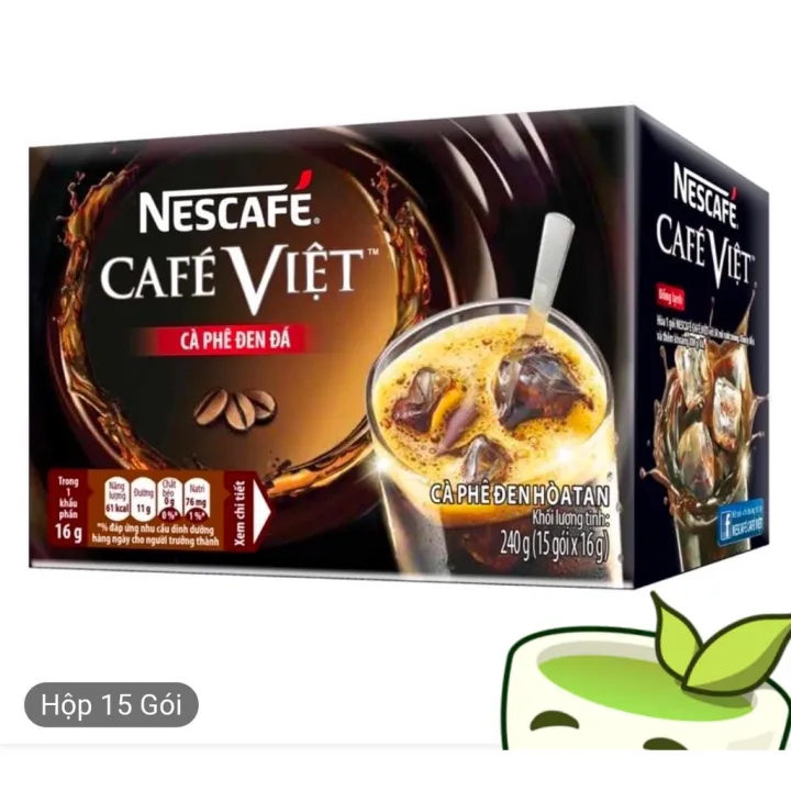 Nescafe cafe viet den 240g ( 15 pack / box ) kopi hitam segera 15 pack ...