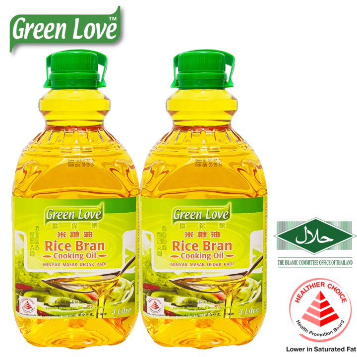 GreenLove Rice Bran Cooking Oil 3L *2 Bottles | Lazada
