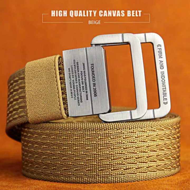 Gesper Tactical Belt Pria Sabuk Besi Canvas Double Ring | Lazada Indonesia
