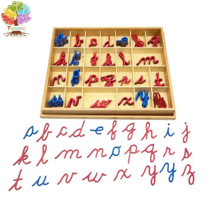 Treeyear Small Cursive Moveable Alphabet Montessori Grammar Symbols ...