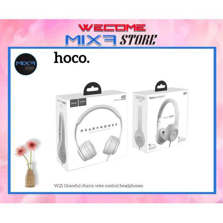 Tai nghe chụp đầu Hoco W21 kết nối jack 3.5mm, mút đệm hạn chế âm thanh ...