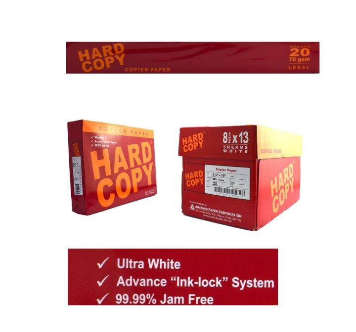 Hard Copy Bond Paper 1 Ream 500 Sheets Legal or Long Bond Paper 70gsm ...