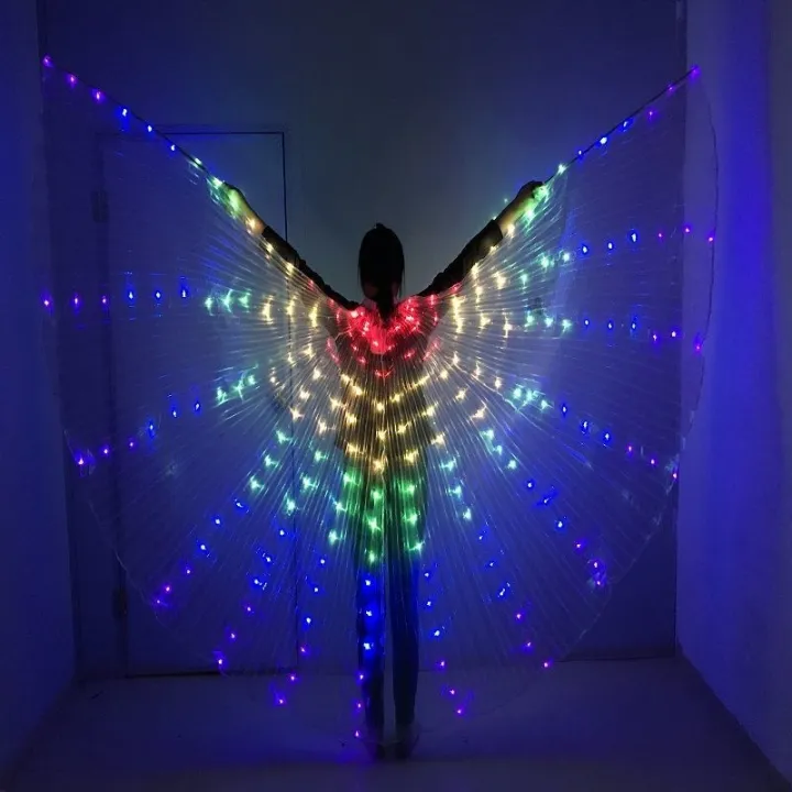 LED Luminous Wings Big Dance Adult Golden Clothes Butterfly Cloak Bar ...