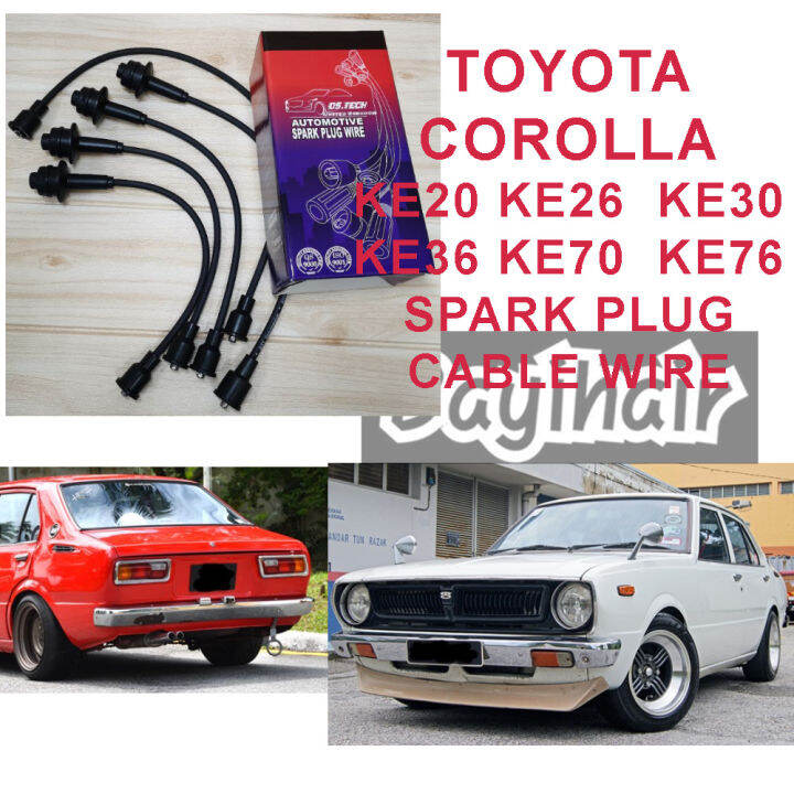 TOYOTA COROLLA KE20 , KE26 , KE30 , KE36 , KE70 , KE76 SPARK PLUG CABLE ...