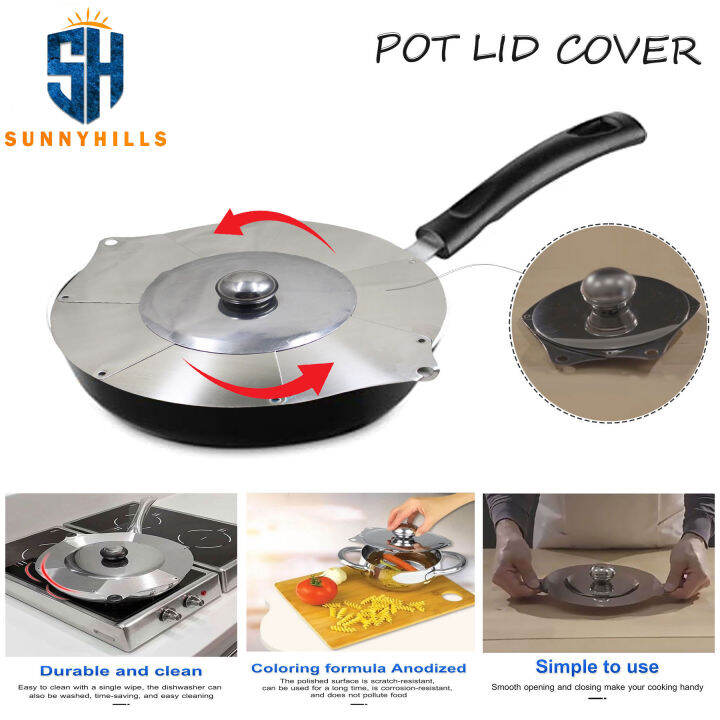 Multifunction Stainless Steel Foldable Pan Pot Lid Cover | Lazada PH