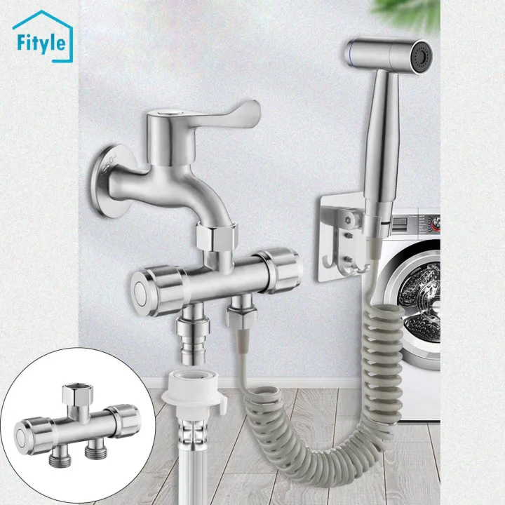 Fityle Washing Machine Faucet Diverter, Dual Handles Adapter, Double ...