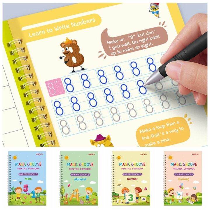 PWT16 Studying Numbers Drawing Alphabet Writing Exercise Book Groove ...
